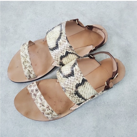 Zara | Shoes | Zara Basic Snake Embossed Sandals | Poshmark